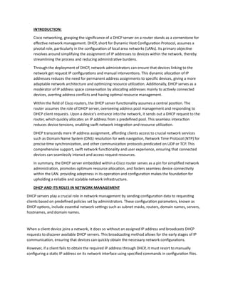 DHCP server on a cisco router explaining its uses its how to and ...