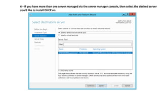 Dhcp server and windows 2012 | PPT