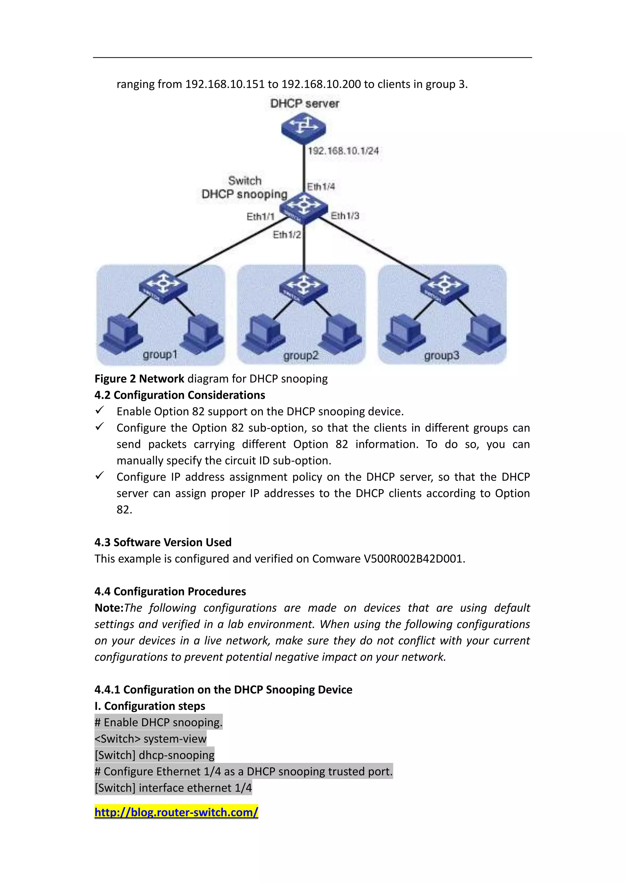 Dhcp snooping option 82 configuration | PDF Dhcp snooping option 82 configuration | PDF
