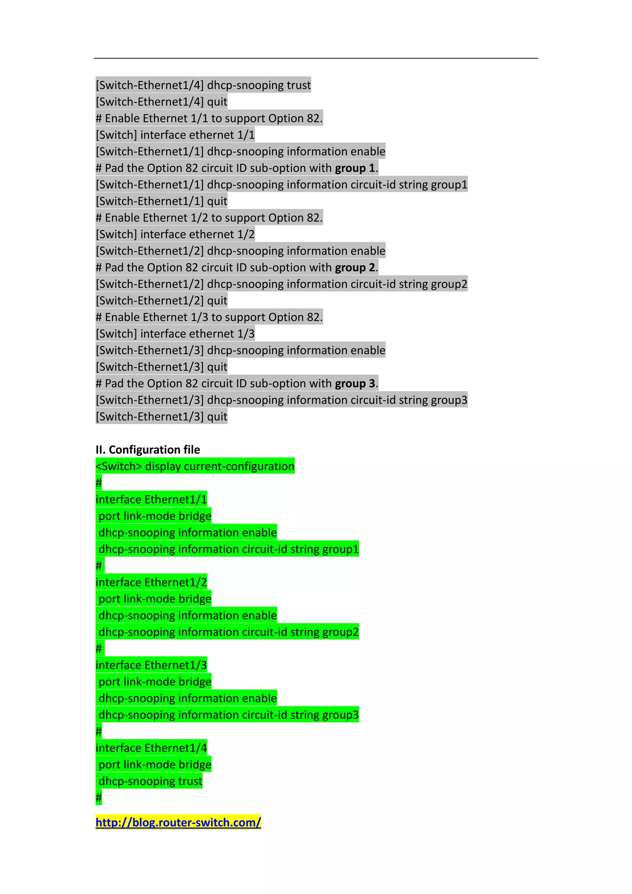 Dhcp snooping option 82 configuration | PDF Dhcp snooping option 82 configuration | PDF