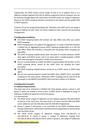 Dhcp snooping option 82 configuration | PDF