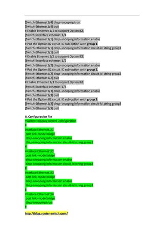 Dhcp snooping option 82 configuration | DOCX