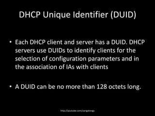Dhcpv6 Tutorial Overview, DHCP for Ipv6 ,RFC 3315 - IETF | PPTX