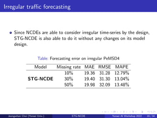[Yonsei AI Workshop 2022] Graph Neural Controlled Differential Equations for Traffic Forecasting ...