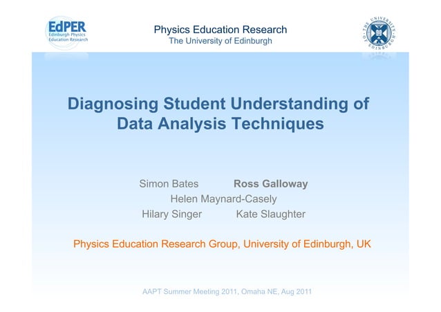 Diagnosing Student Understanding of Data Analysis Techniques | PPT