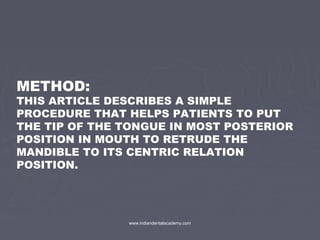 centric relation recording in edentulous pateints /certified fixed ...