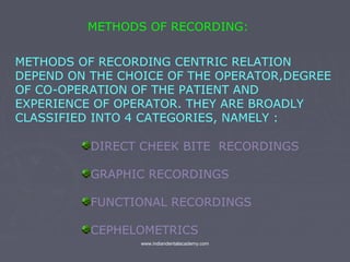 centric relation recording in edentulous pateints /certified fixed ...