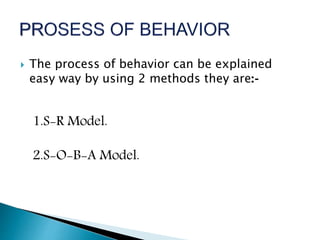 process of behaviour | PPTX | Biological Sciences | Science