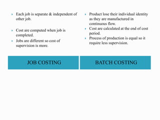 JOB BATCH COSTING | PPTX