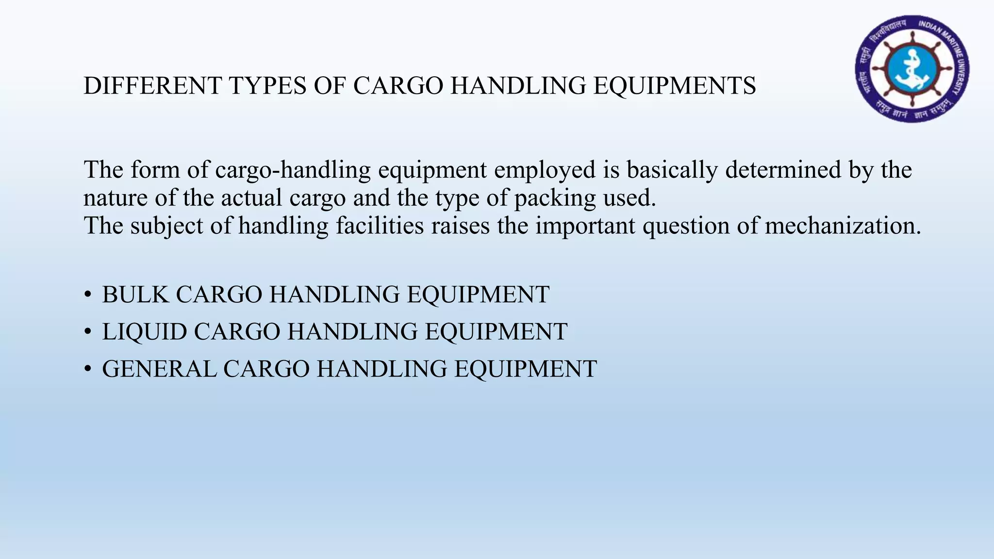 cargo handling in port | PPTX