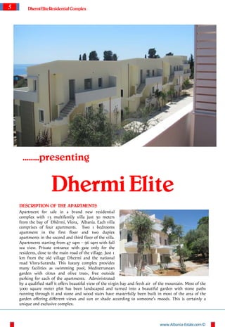 Vila per shitje ne Dhermi - Dhermi Elite Residence | PDF
