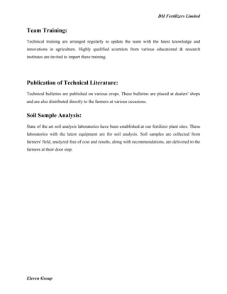 Dh fertilizers limited_business_report | DOC | Agriculture | Industries