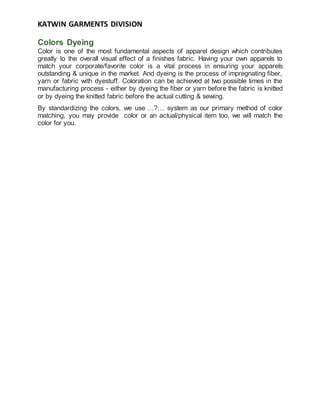 Colors dyeing | PDF