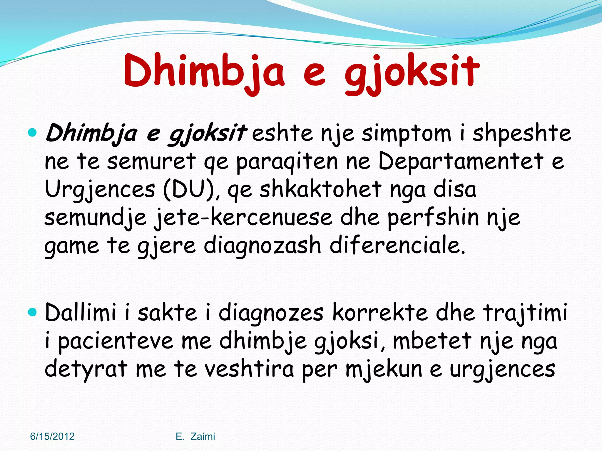 Dhimbja e gjoksit | PPSX
