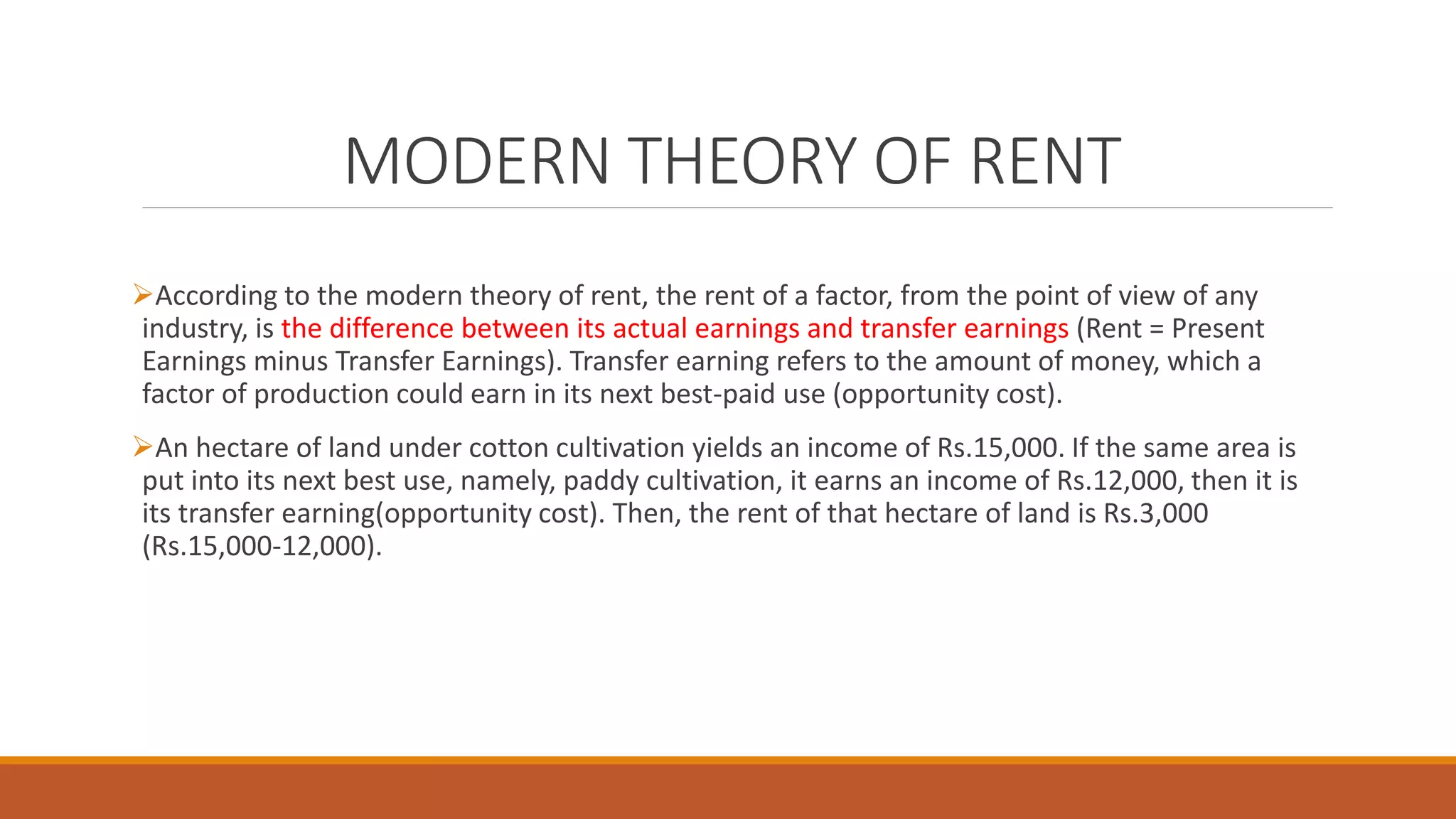 FACTORS OF PRODUCTION – LAND & ITS CHARACTERISTICS – THEORIES OF RENT ...