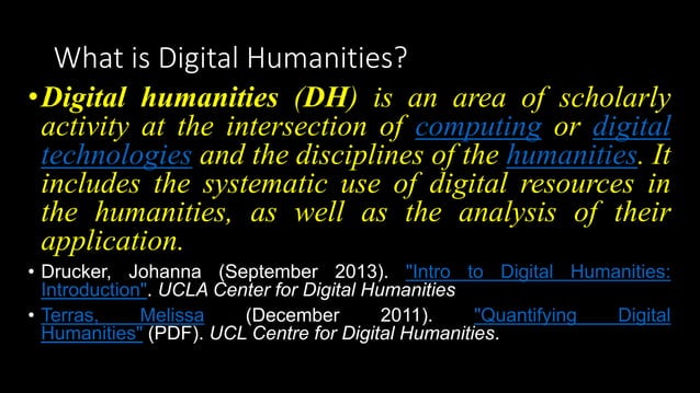 Digital Humanities: An Introduction | PPTX | Digital Arts | Fine Art