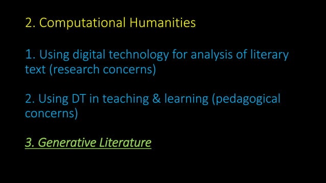 Digital Humanities: An Introduction | PPTX | Digital Arts | Fine Art