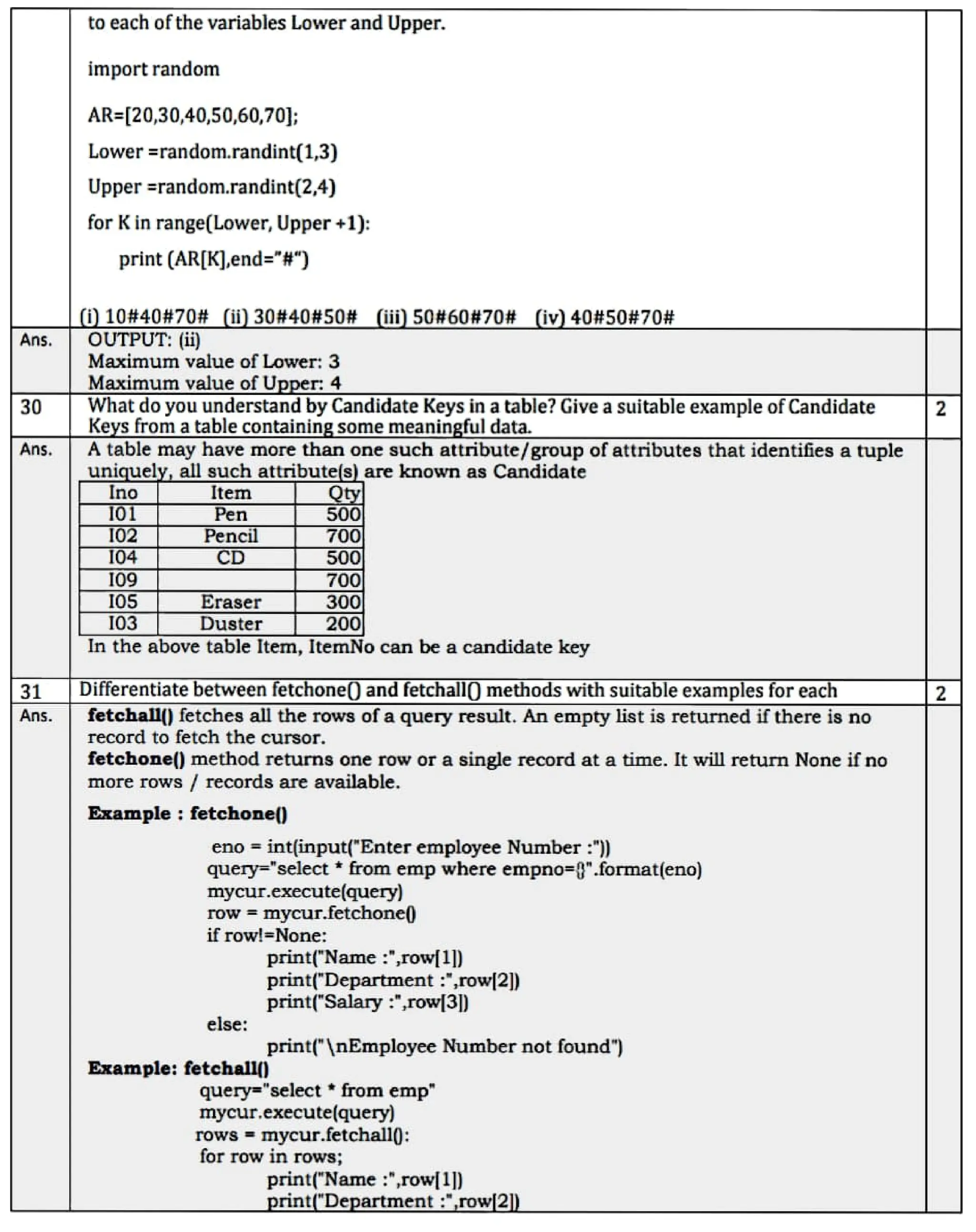 Class 12 computer sample paper with answers | PDF