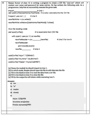 Class 12 computer sample paper with answers | PDF