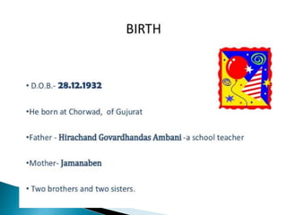 Dhirubhai ambani , presentation | PPTX