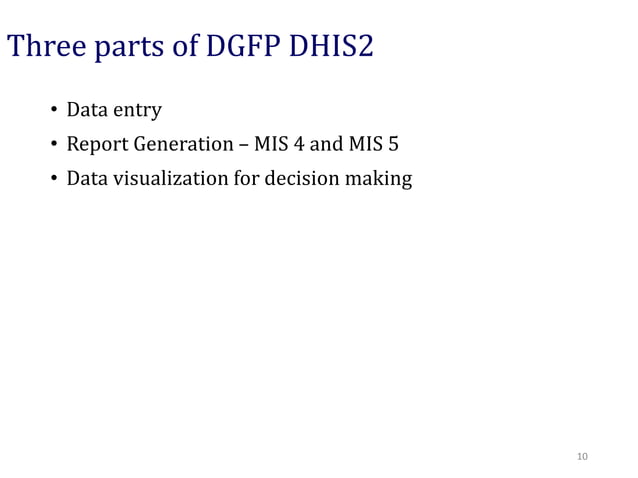 Overview of DGFP DHIS2 | PPTX