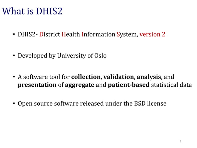 Overview of DGFP DHIS2 | PPTX