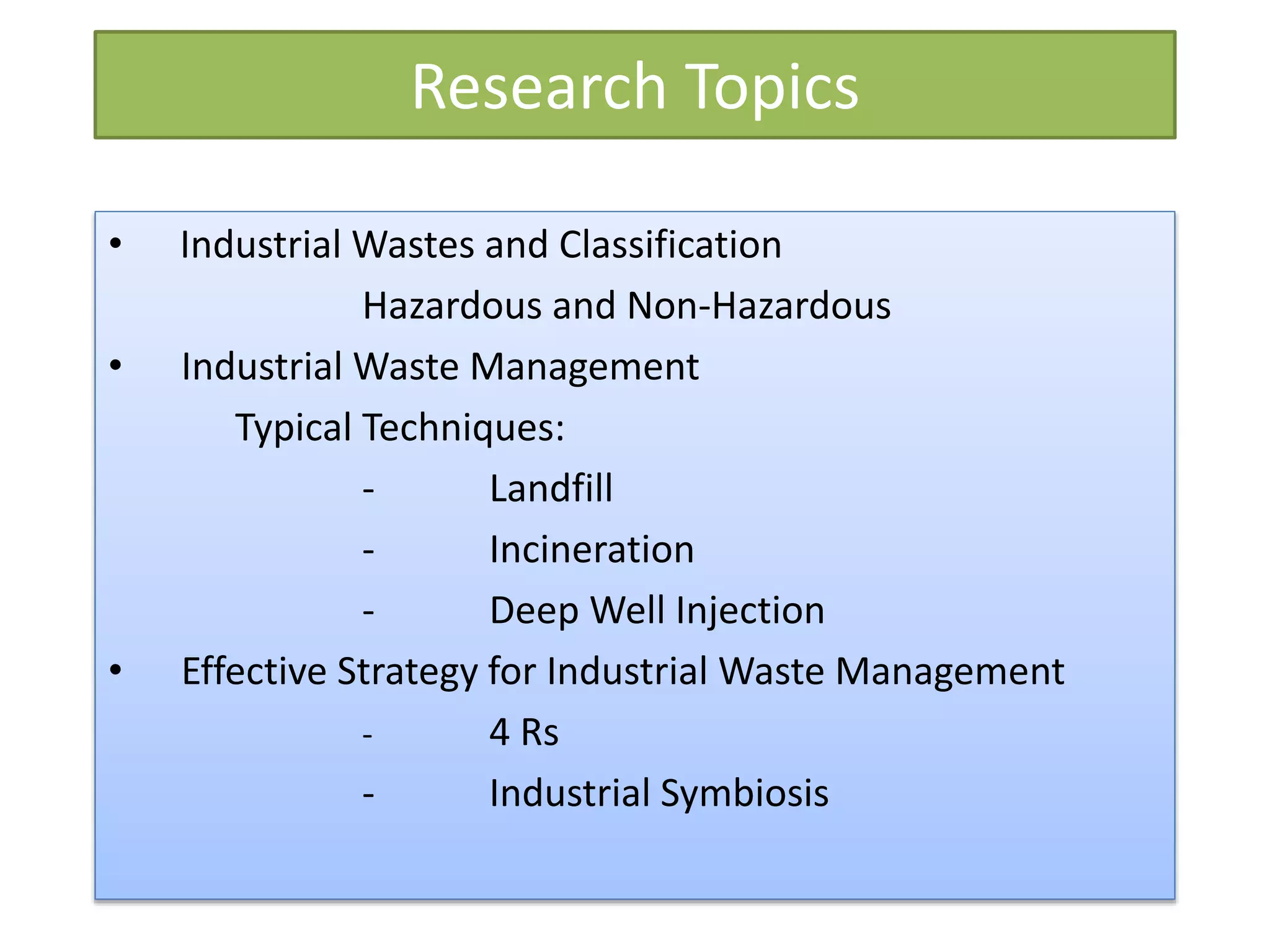 Industrial Waste Management | PPTX