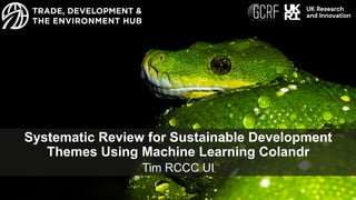 Systematic Review for Sustainable Development Themes Using Machine ...