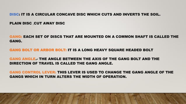 Tractor Drawn Harrows by Dhivyadharshini | PPTX | Agriculture | Industries