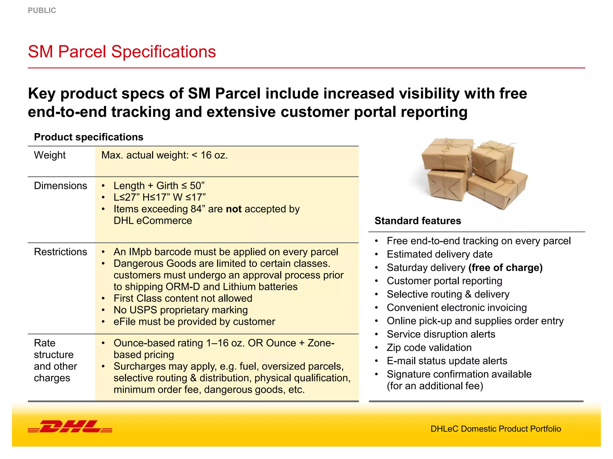 DHL eCommerce - Domestic Product Portfolio | PDF