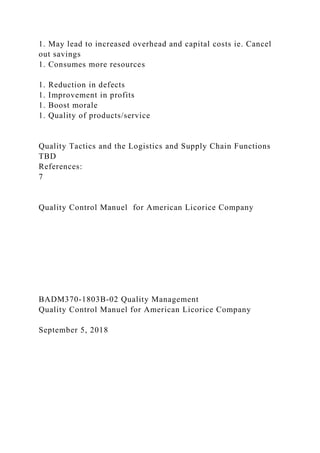 DHL Quality Control Manual Quality Management (BADM370).docx ...