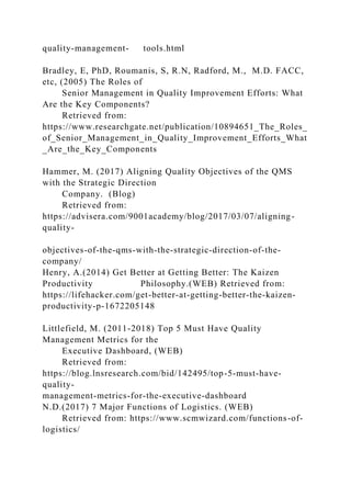 DHL Quality Control Manual Quality Management (BADM370).docx ...