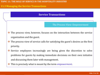 Intro to Hospitality Industry - Unit 11 | PPT