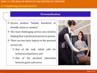 Intro to Hospitality Industry - Unit 11 | PPT