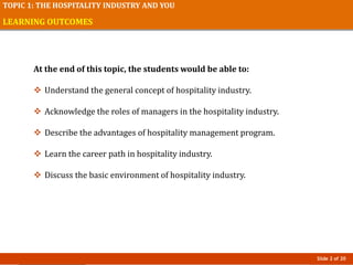 Intro to Hospitality Industry - Unit 1 | PPT