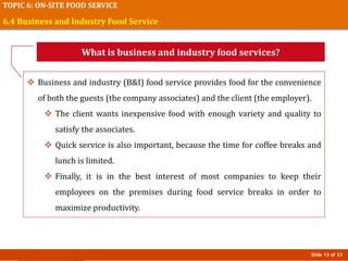 Intro to Hospitality Industry - Unit 6 | PPT