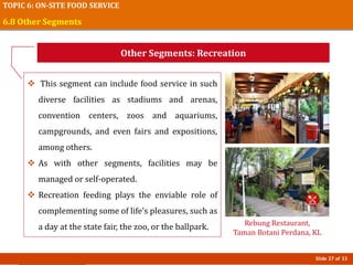 Intro to Hospitality Industry - Unit 6 | PPT