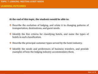 Intro to Hospitality Industry - Unit 7 | PPT