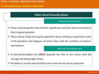 Intro to Hospitality Industry - Unit 7 | PPT