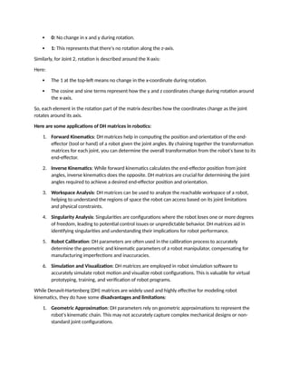 DH matrix or Denavit for robotics and its applications | DOCX