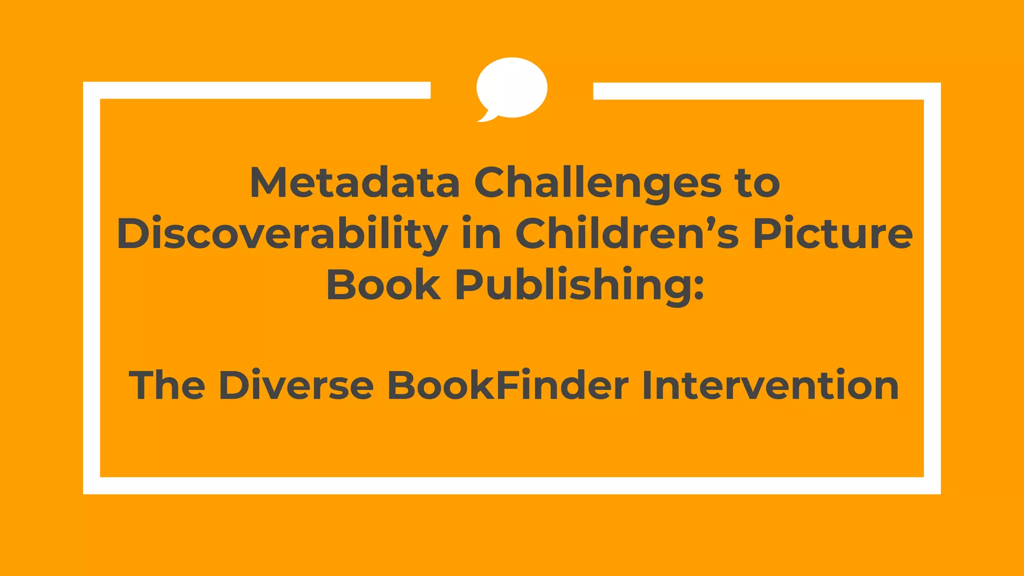 Metadata Challenges to Discoverability in Children's Picture Book ...