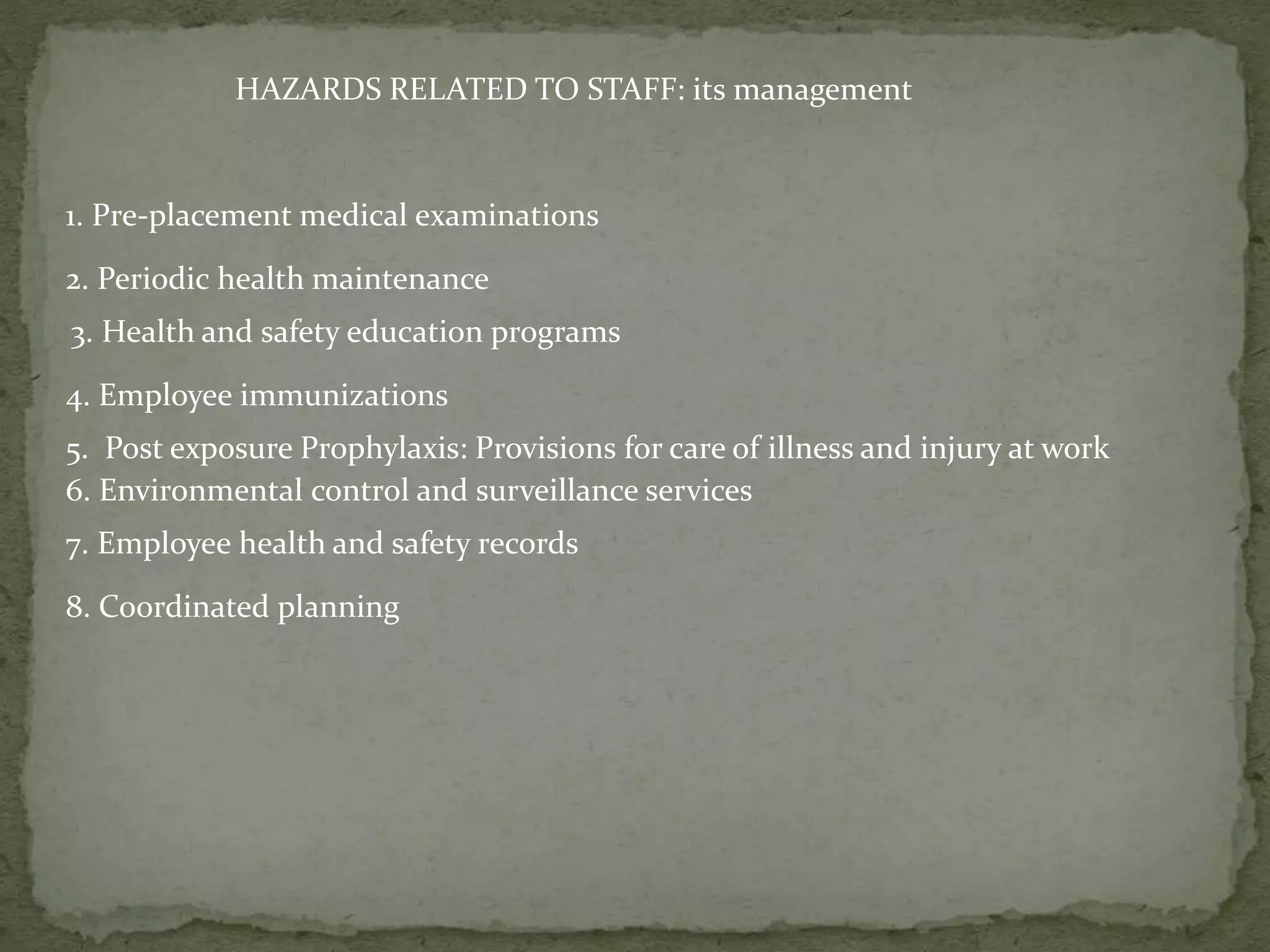 Hospital hazards | PPTX