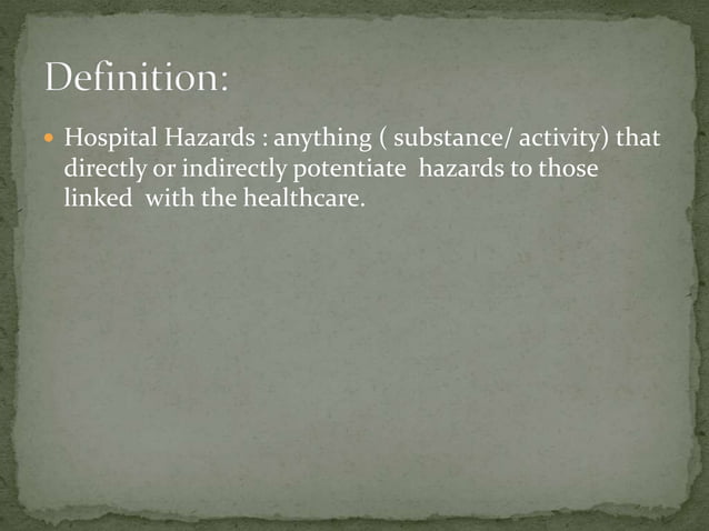 Hospital hazards | PPTX