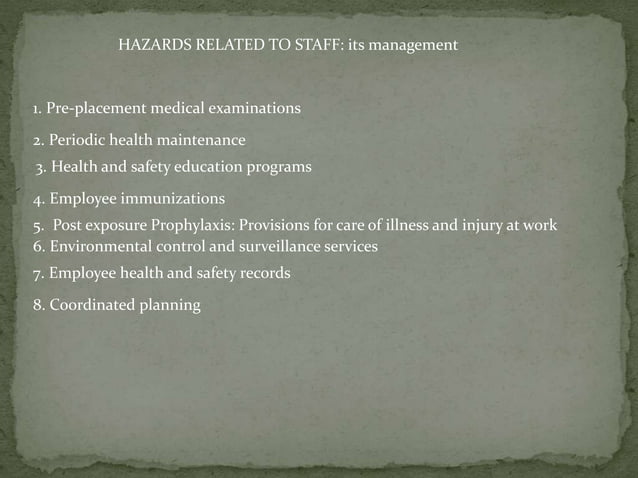 Hospital hazards | PPTX