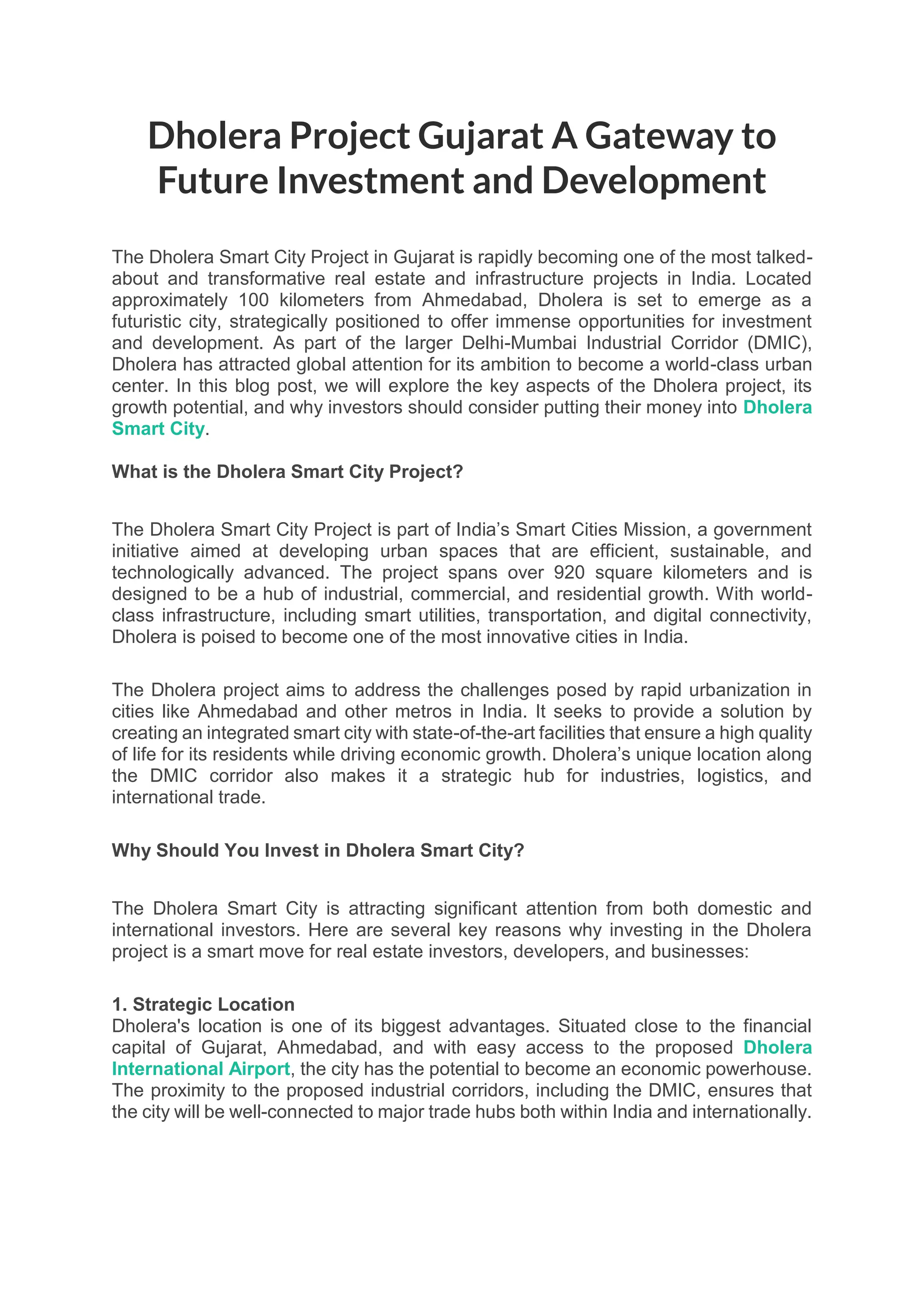 Dholera Project Gujarat A Gateway to Future Investment and Development.pdf