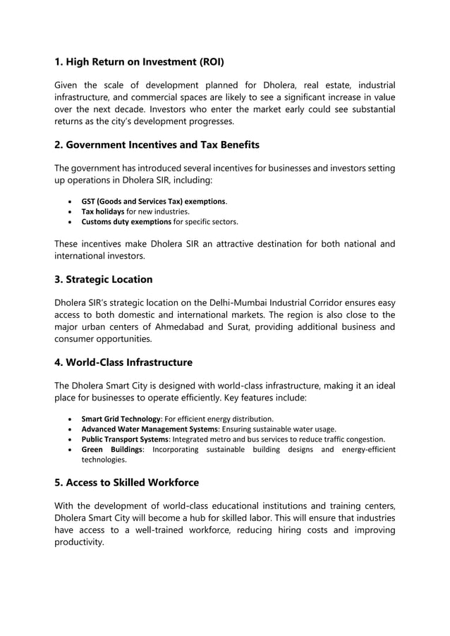 Dholera Smart City Investment: ABCD Building Dholera SIR | PDF