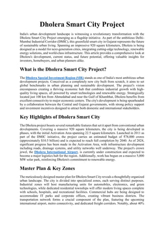 Dholera Smart City Project Project Fact Update 2025.pdf