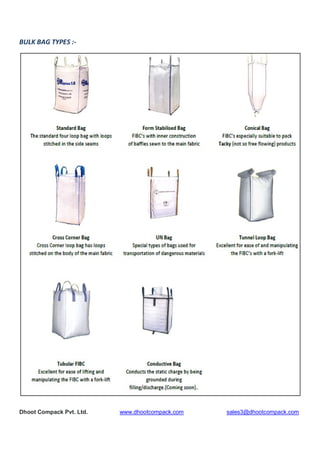 FIBC Bulk Bags Product Catelogue - Dhoot Compack | PDF