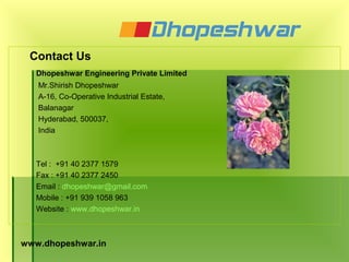 Dhopeshwar product range | PPT