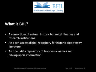 Revealing and Contextualizing the treasures of the Biodiversity ...